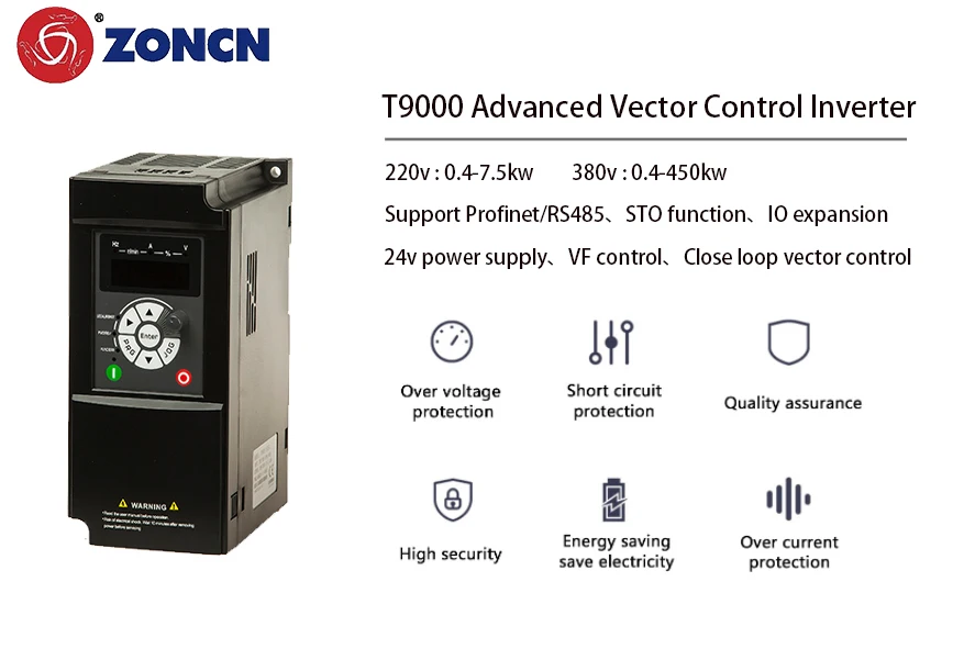 220v 3.7kw/5hp Vfd Frequency Drive Inverter Detachable Led Display Closed Loop Vector Control ...