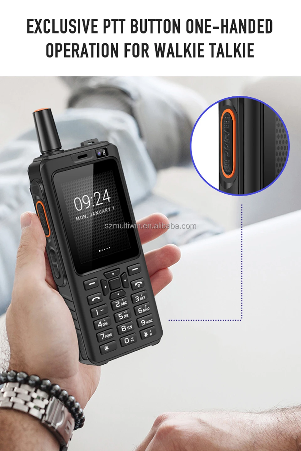 F40 Waterproof Long Range 5000km Talkie Walkie 2.4 Inch 4g Lte Mobile ...
