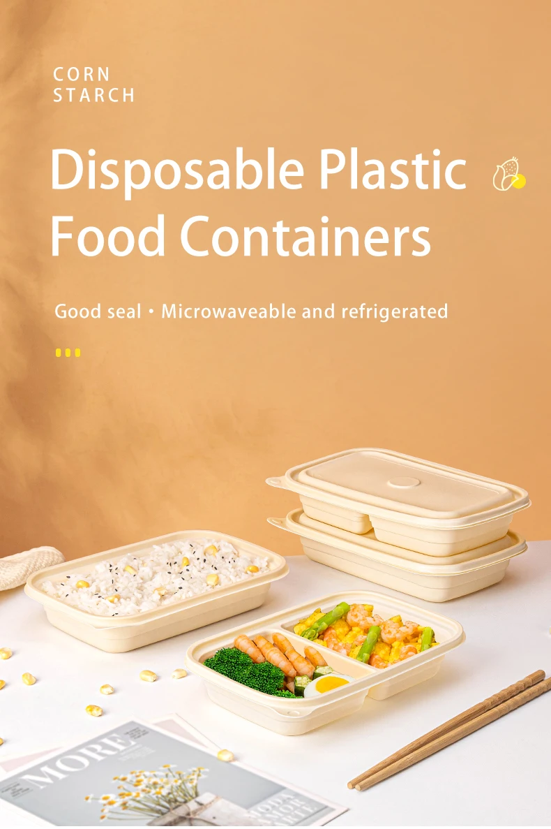 High Quality Rectangle Biodegradable Plastic Take Away Food Container ...