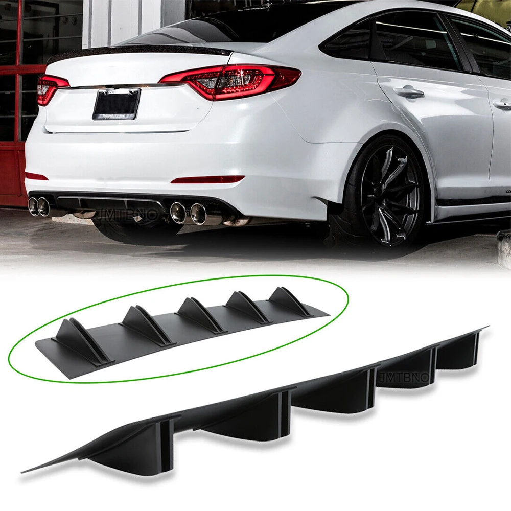 Universal Rear Bumper Lip Diffuser - Black Spoiler