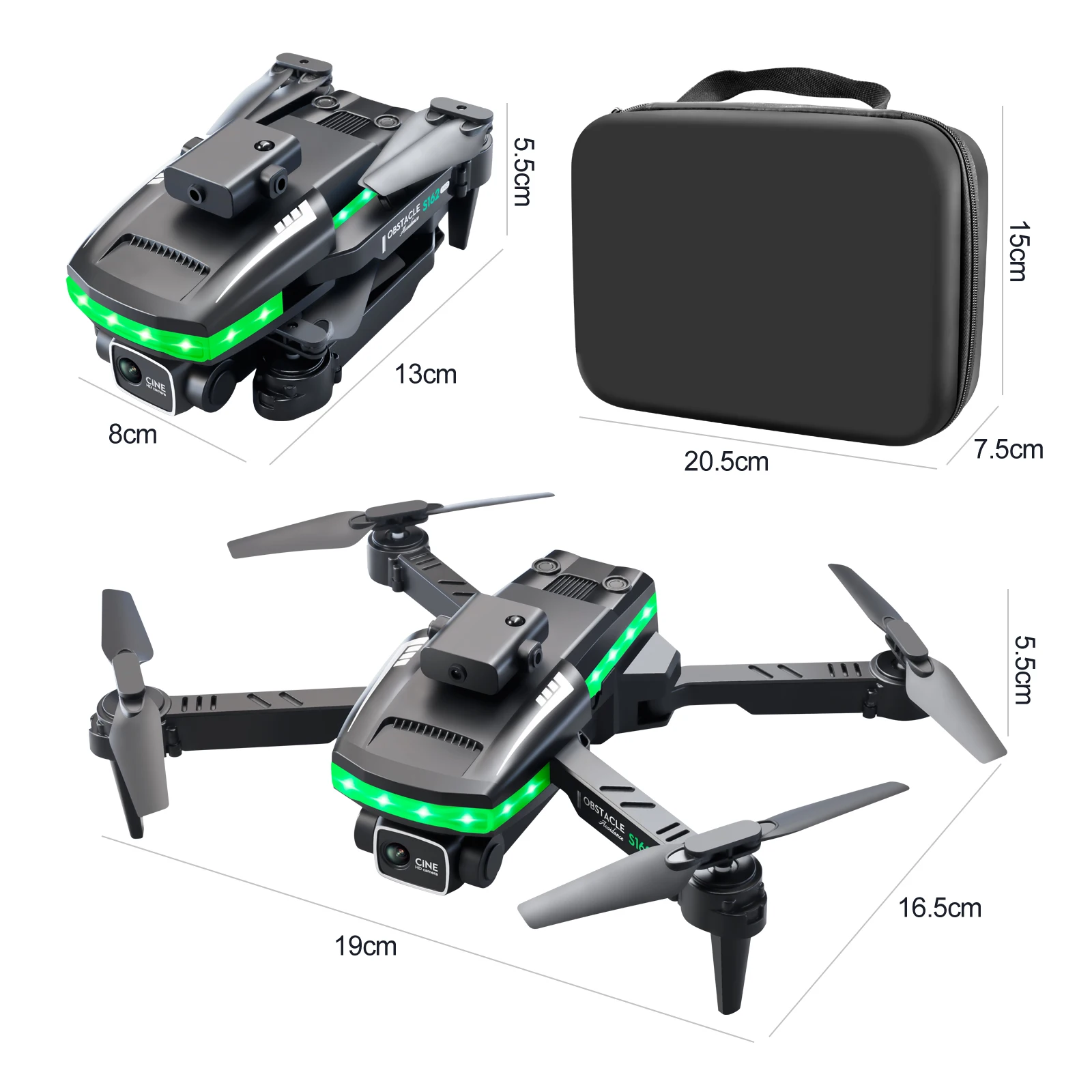 Professional S162 Drone 4k Hd Dual Camera Led Light Wifi Fpv Obstacle ...
