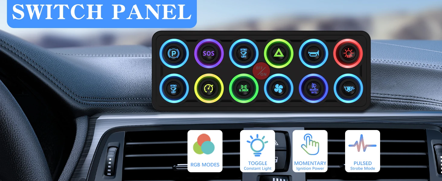 Car Touch Switch Relay Box - Multi-Function Control Panel