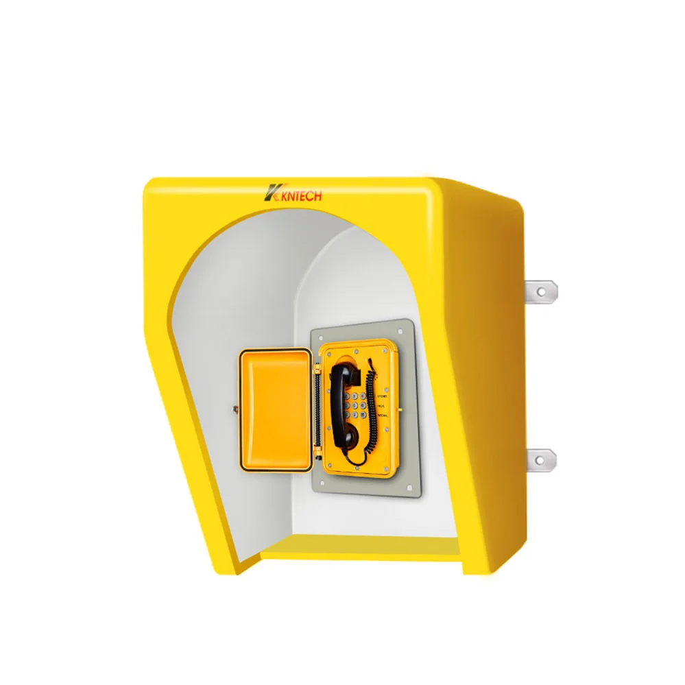 Kntech Outdoor Robust Acoustic Phone Booth Hood Yellow Telephone ...