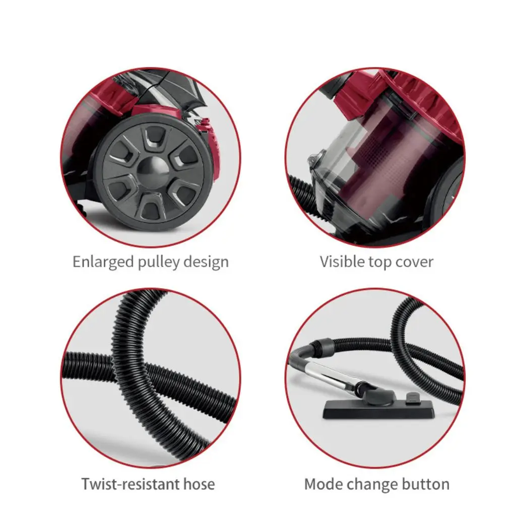 2600W Vacuum Cleaner - Bagless Cyclone Canister with Tools