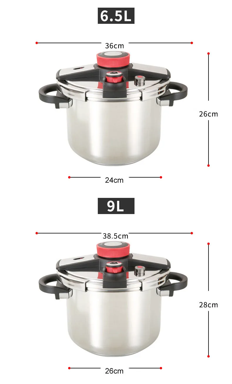 Stainless Steel High Pressure Cooker - Foldable Handle