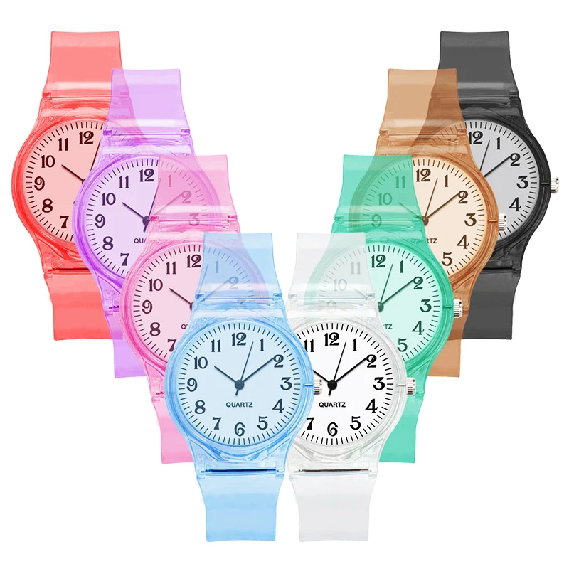 Transparent Jelly Watches Kids Classic Casual Quartz Wristwatch For ...