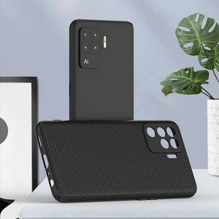 Cross Pattern Sandstone Matte TPU Phone Case for OPPO A94