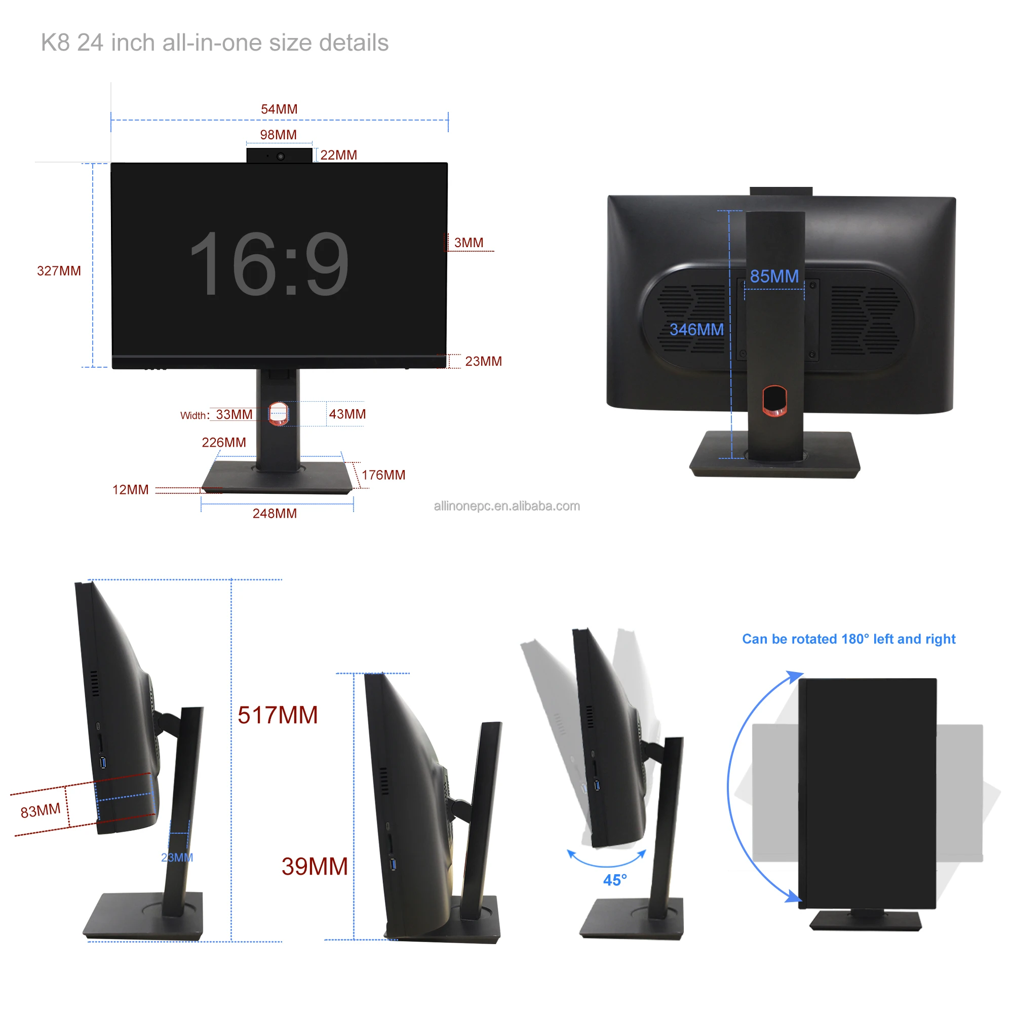 Aio Monoblock Office Industrial Gaming Desktops Computer Accessories Pc ...