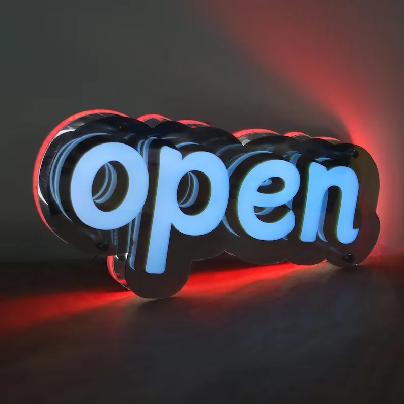 3D LED Infinity Mirror Letters Sign Brand Logo Decoration LED 12V ...