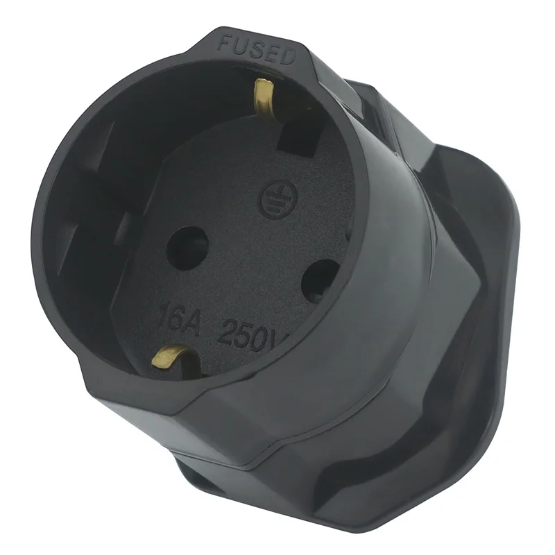 EU France Paris 2 Pin UK 3 Pin Plug 16A 250V AC Fused Brass Universal ...
