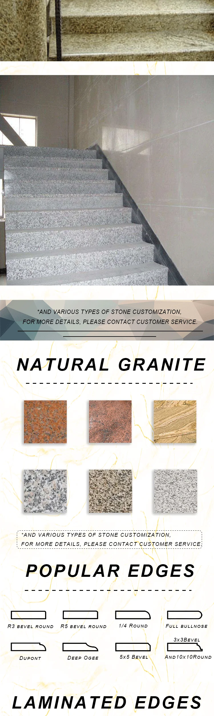 Natural Granite Anti-Slip Stair Nosing for Outdoor Steps - Custom ...