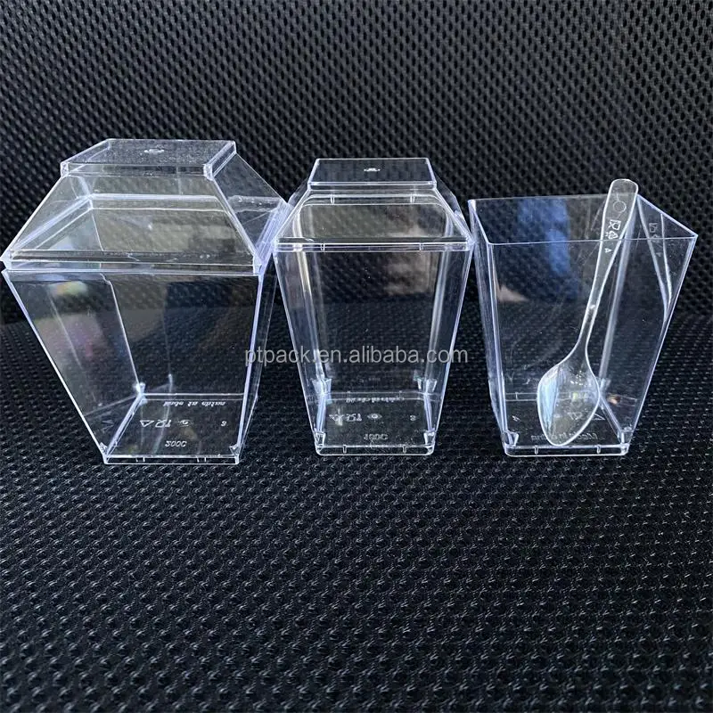 PTPACK Plastic Disposable PS Plastic Charcuterie Cups for Dessert ...