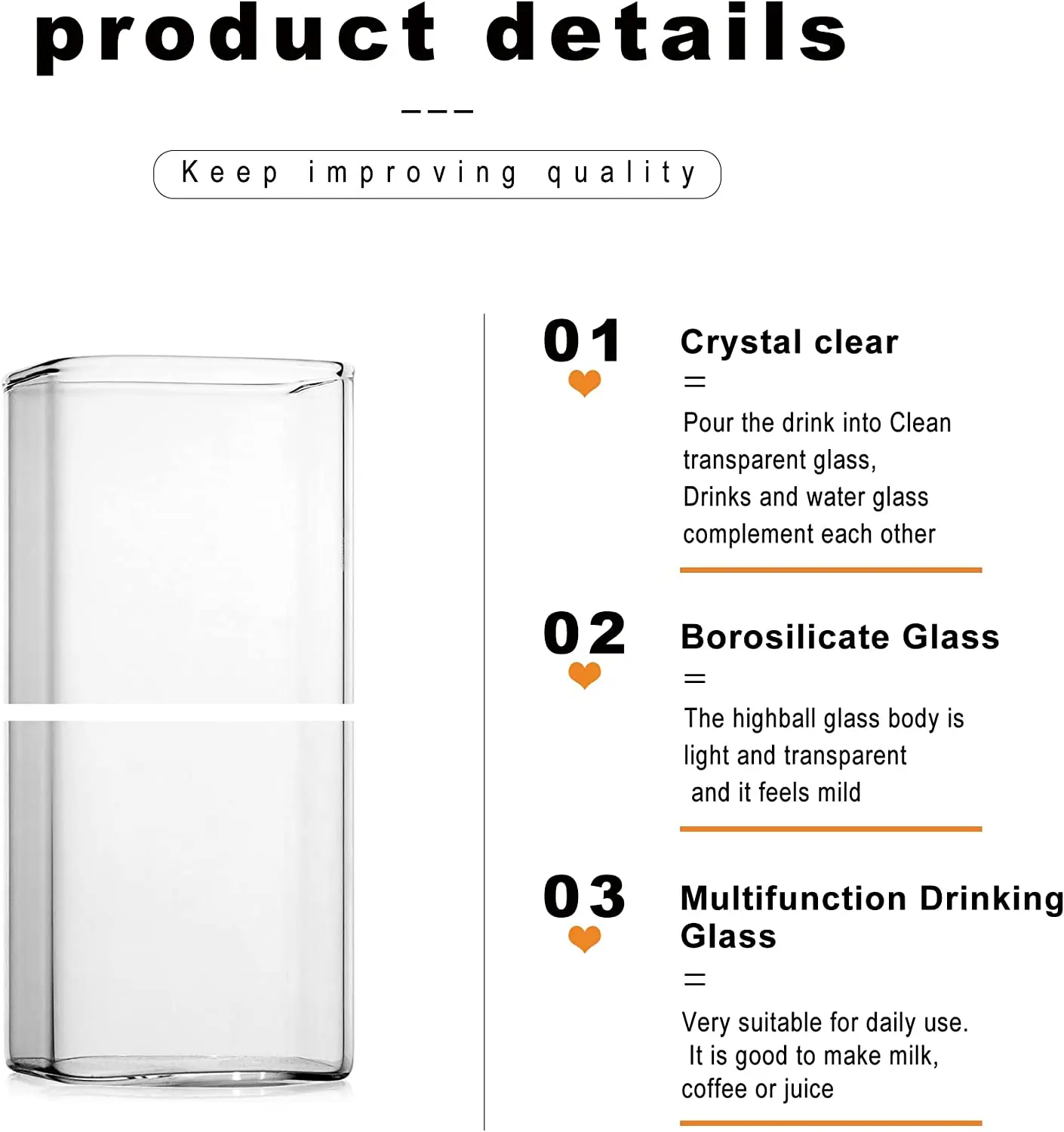 High Borosilicate Glass 280ml 400ml 480ml Square Shaped Glass Cups For Drinking - Buy Square ...