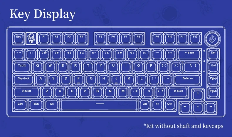 Stock Hi75 Aluminum Lump Mechanical Keyboard Kit Custom Wired Gaming ...