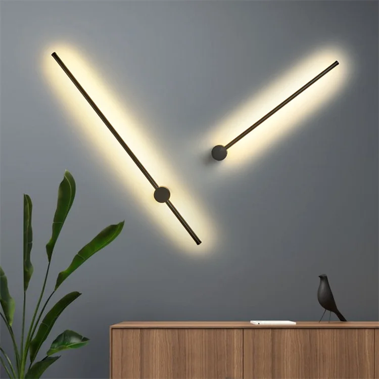 Simple Decorative Line Modeling Wall Hanging Living Room Led Strip Wall ...