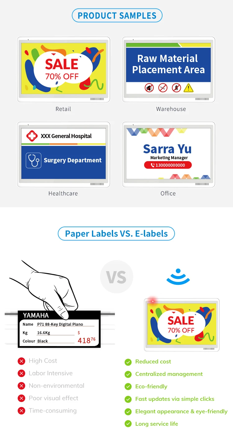 Minew Electronic Label Epaper E-ink Conference Room Display Esl ...