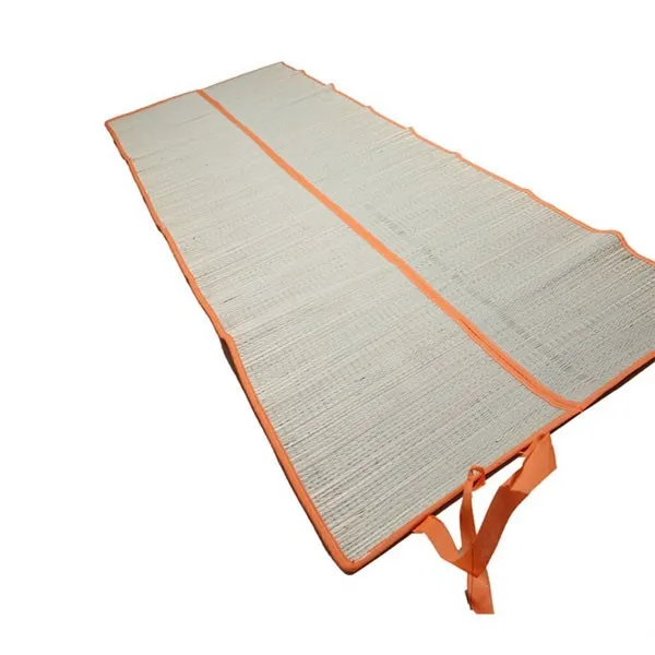 Promotional Portable Tropical Woven Straw Beach Mat Folding Sand Free ...