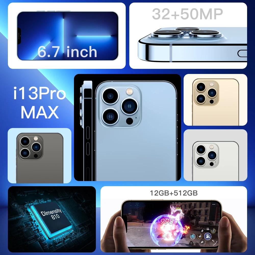 Teléfono Inteligente Original I 13 Pro Max,Smartphone Con Android,7,5 ...