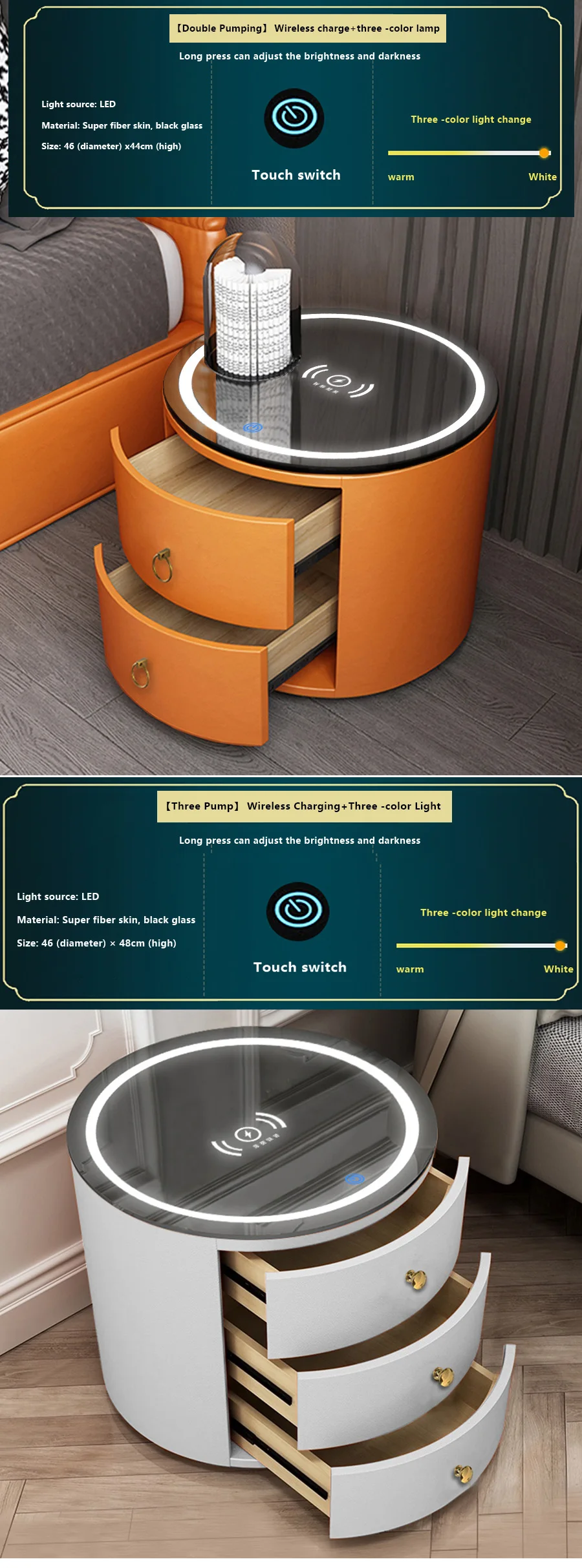 Modern Patient Tables Luxury Nightstand Hospital Rattan Lamp Cabinet ...