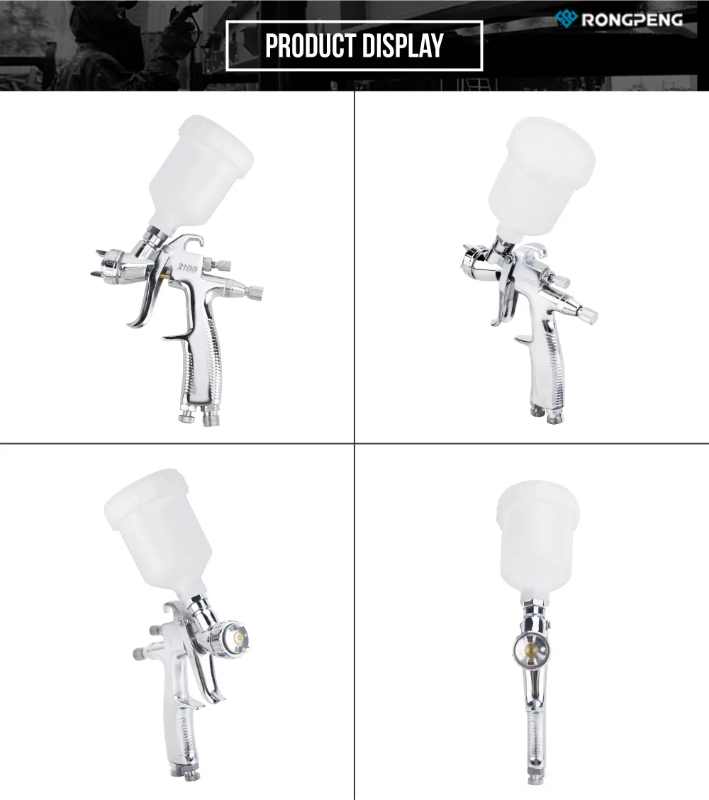 RONGPENG R100 High Quality Mini Spray Gun LVLP Gravity Feed Air Sprayer ...