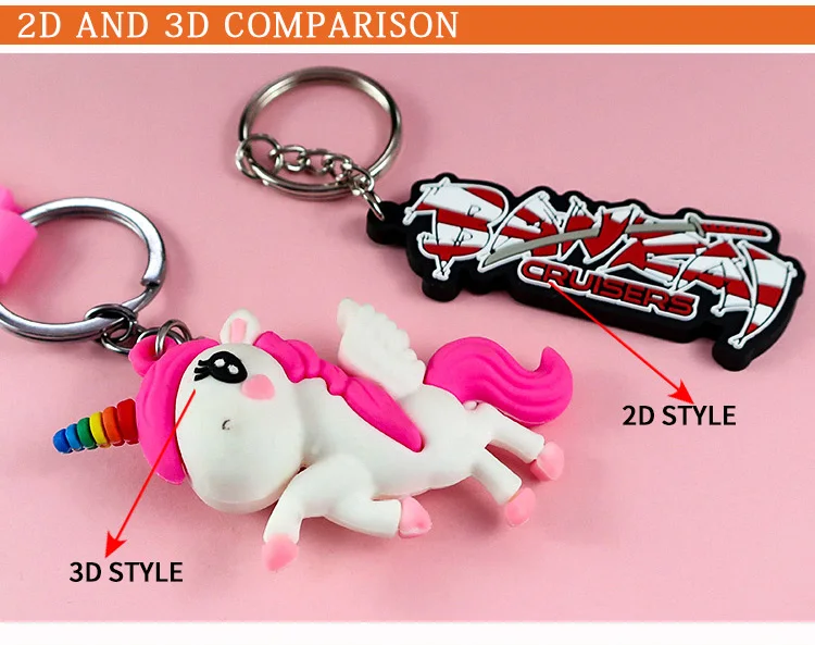 Custom 2D 3D Soft PVC Fashion Key Chains - Promotional Gifts