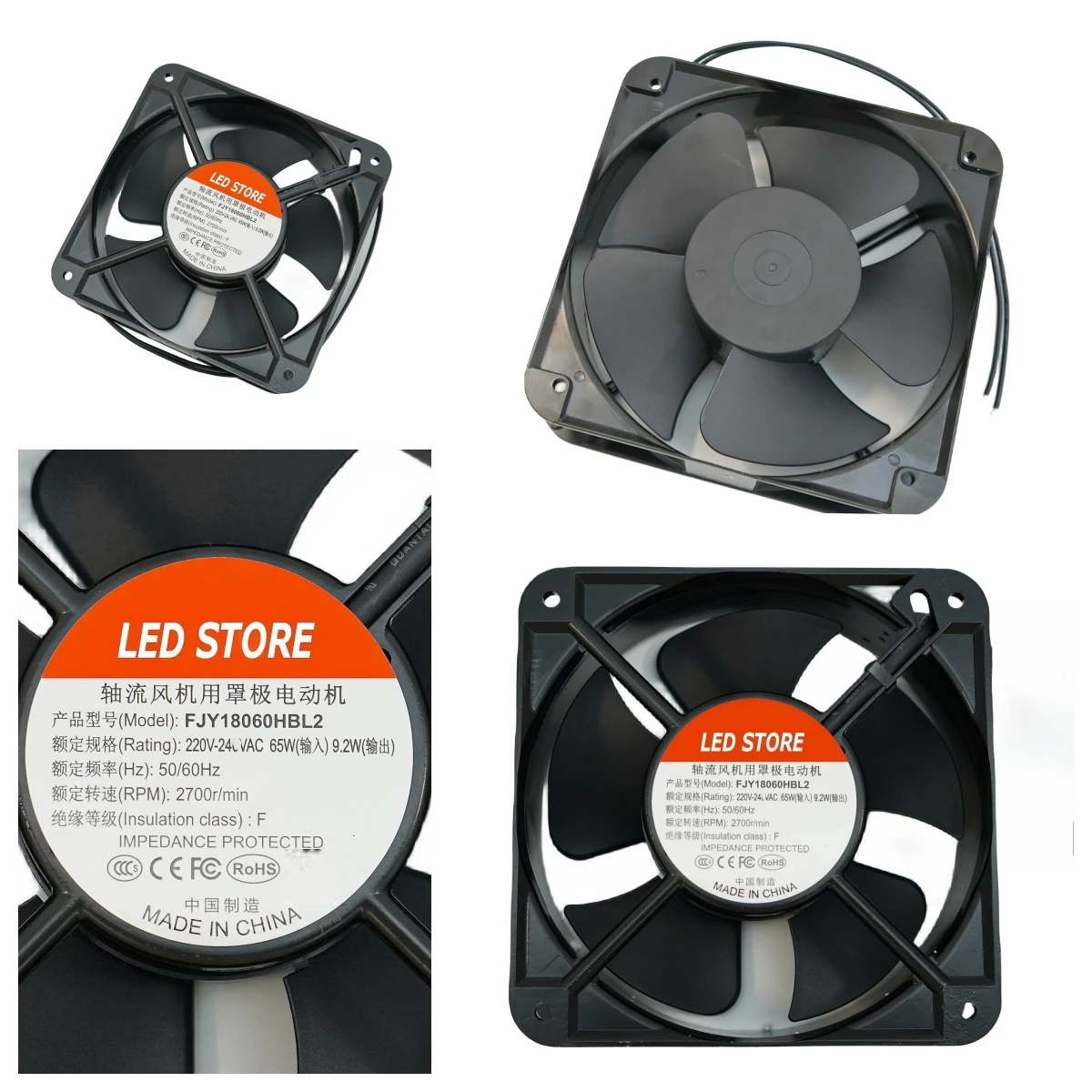 Fan Motor Cooling Fan Dc Axial Brushless Fan Black Aluminum Alloy ...