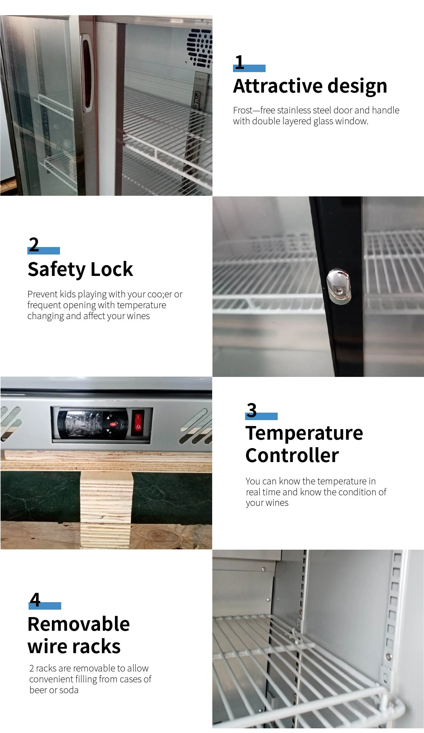 Custom Double Door Beer Fridge Back Bar Beer Cooler Double Door Mini ...