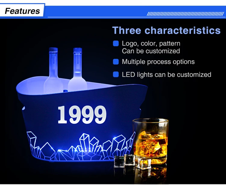 Multi-use Led Light Party Bar Ice Cube Barrel For Cold Drink Beer ...