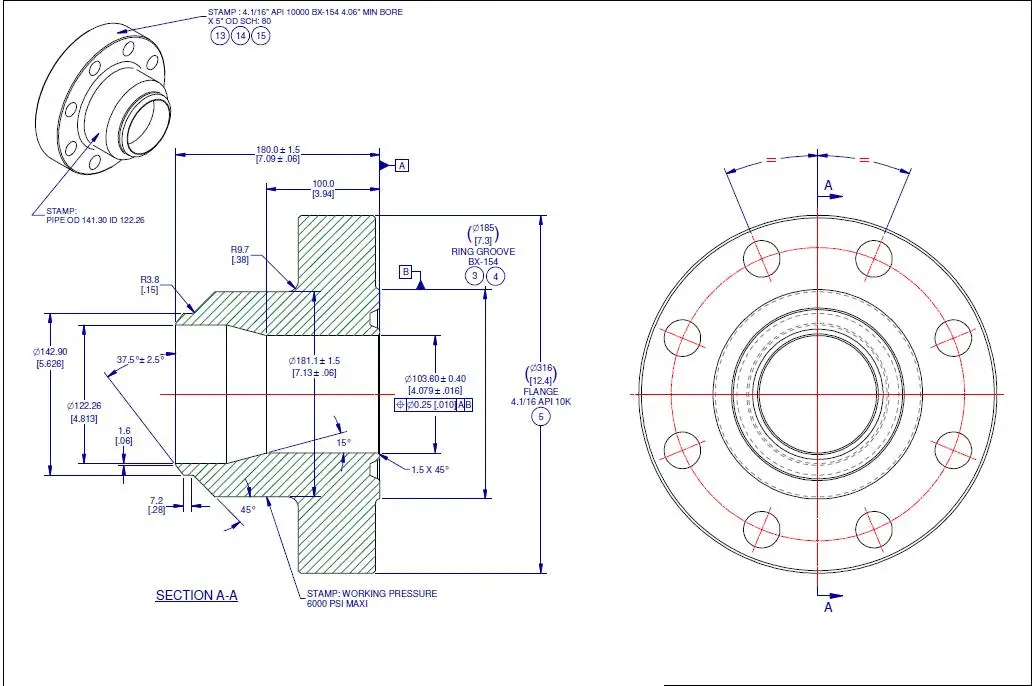 Api 6a Oilfield Wellhead Flange Adapter Flange Weld Neck Flanges - Buy ...