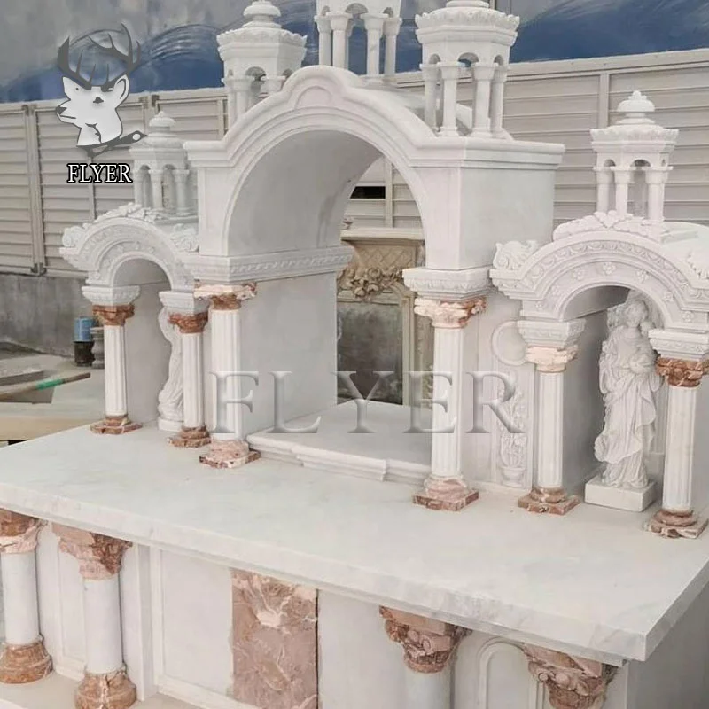 Hand Carved Christian White Marble Altar Table for Churches
