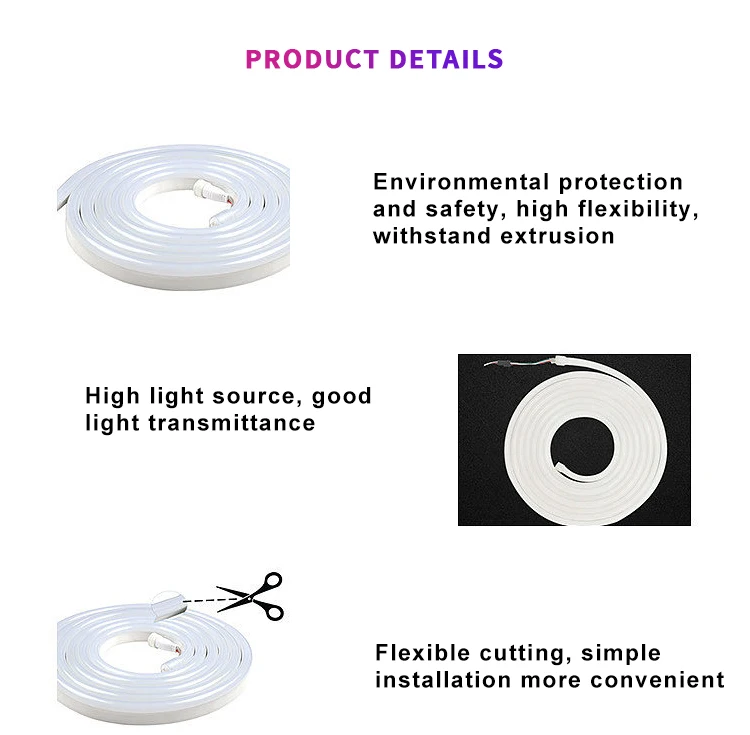 Ip68 Silicone Waterproof Led Flexible Neon Led Strip Light Flexible ...