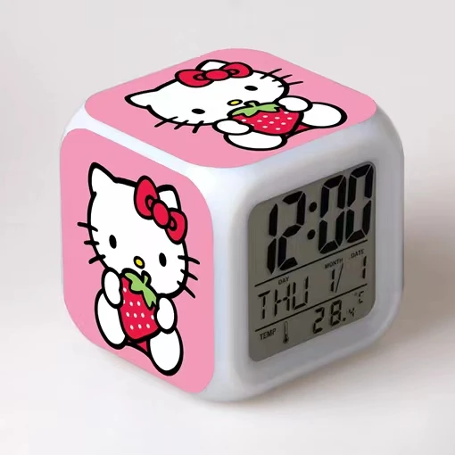 Hello Kittyi Girls Wake up Light Kids Digital Alarm Clock Button ...