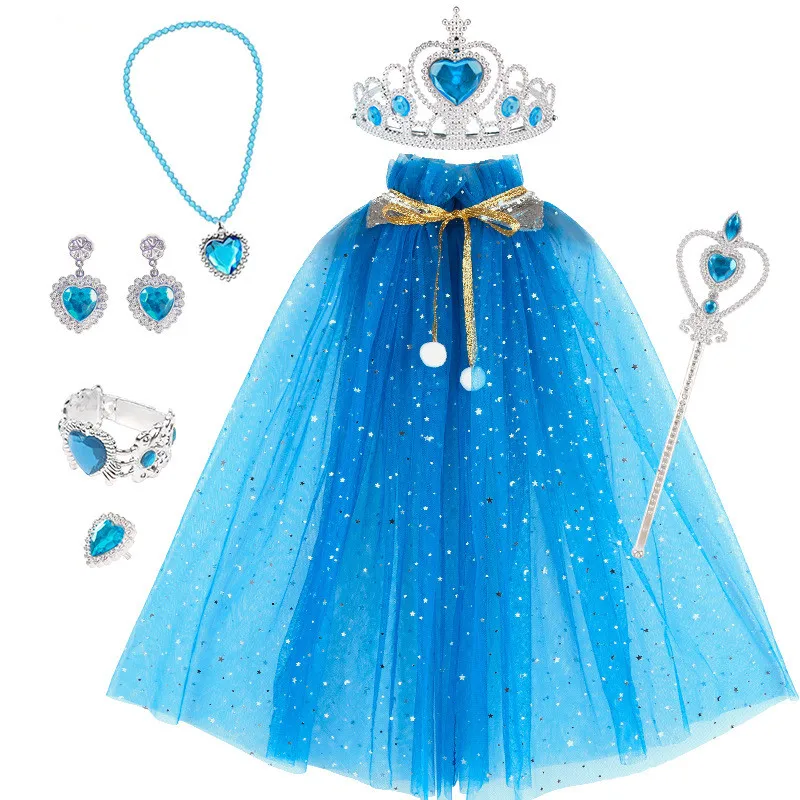 Princess Cape Set Dress up Costume for Little Girls Party Cosplay Cloak ...