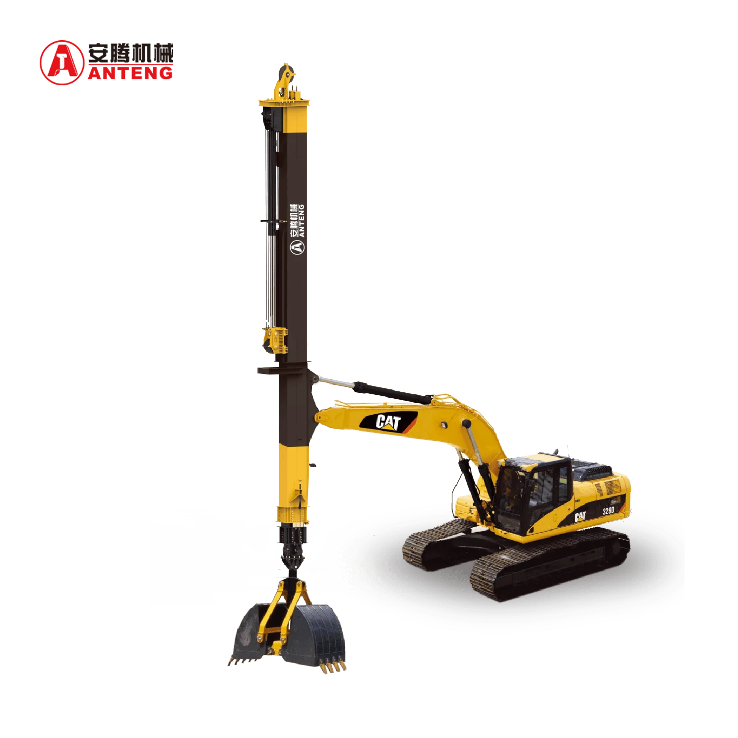 Excavator Mounted Long Reach Boom Clamshell Hydraulic Telescopic Arm ...