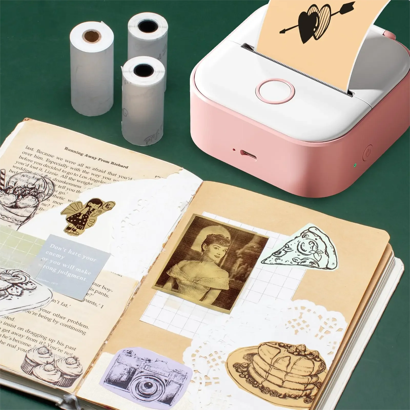 Mini Printer Phomemo T02 Sticky Label Note Photo Receipt Thermal ...