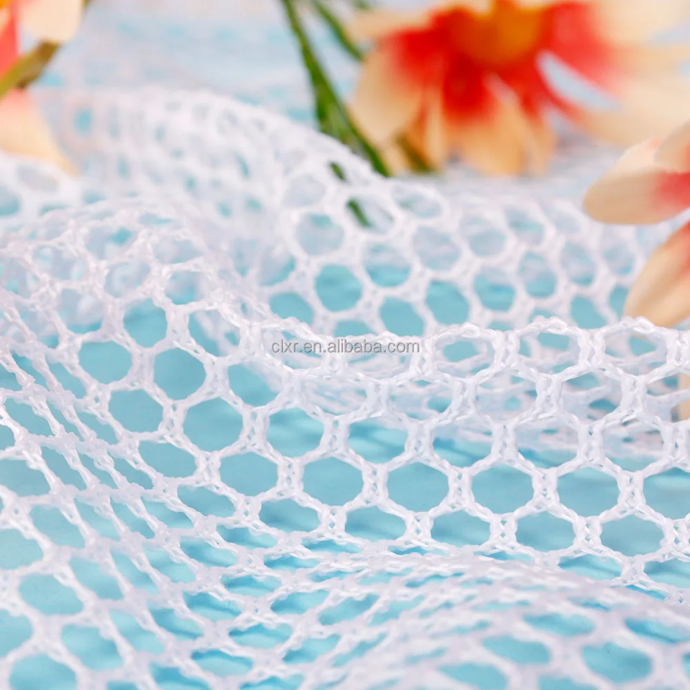 White Different Kind Polyester Knit Hard Stiff Tulle Net Mesh Fabric ...