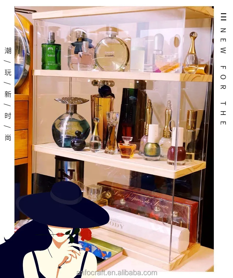 2-Level Clear Acrylic Display Case, Dustproof Showcase for Collection ...