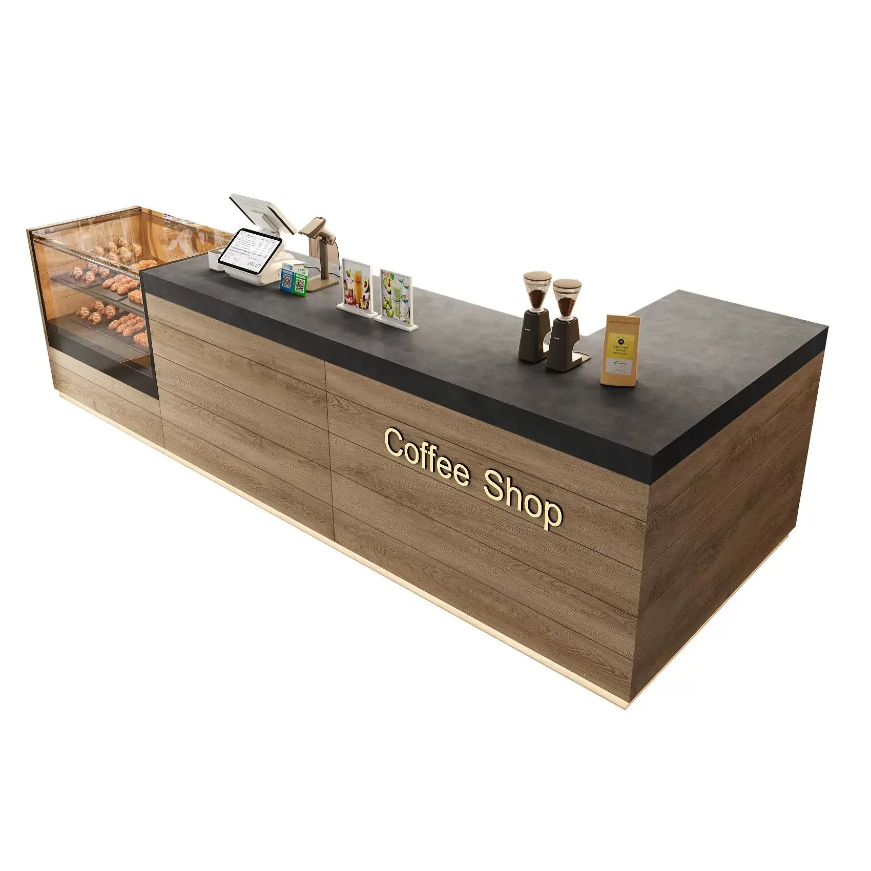 Minimalist Coffee Shop Restaurant Cashier, Bread Cake Dessert Shop ...