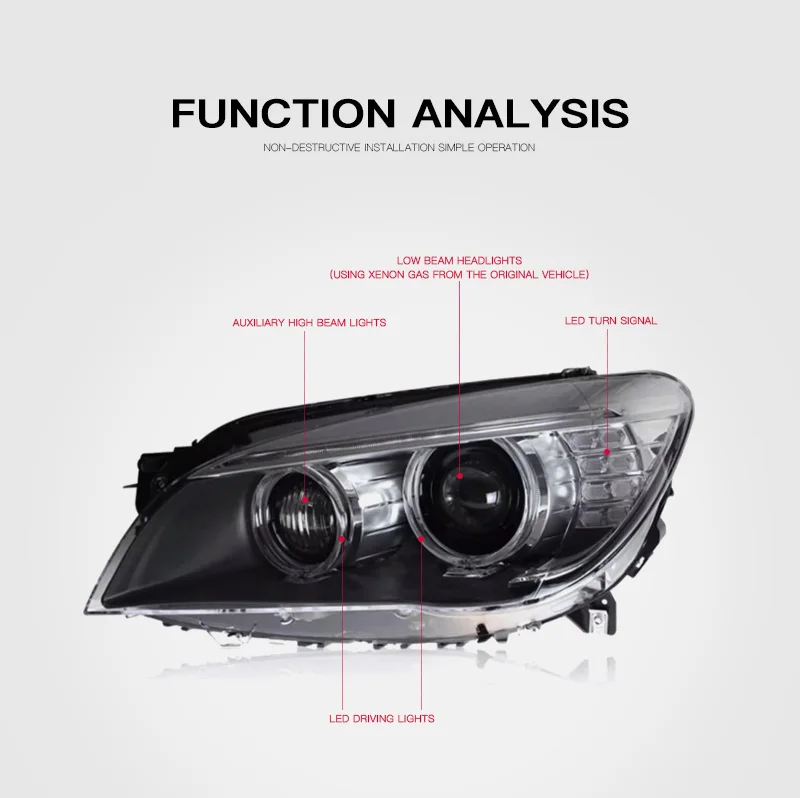 Replace Headlamp Halogen Xenon Headlights Car Led Headlights For Bmw 7 ...