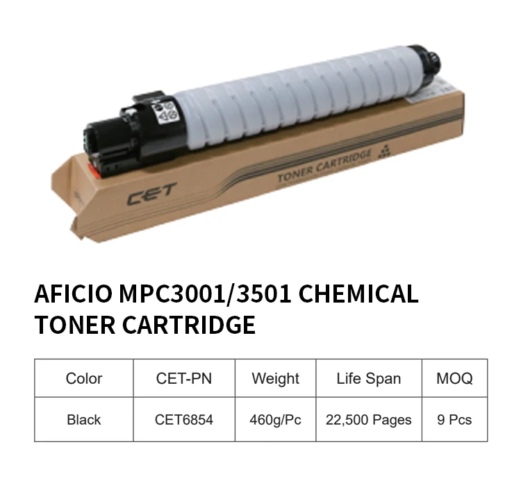 Cet6854 Black Toner Cartridge-chemical Compatible For Use In Ricoh ...