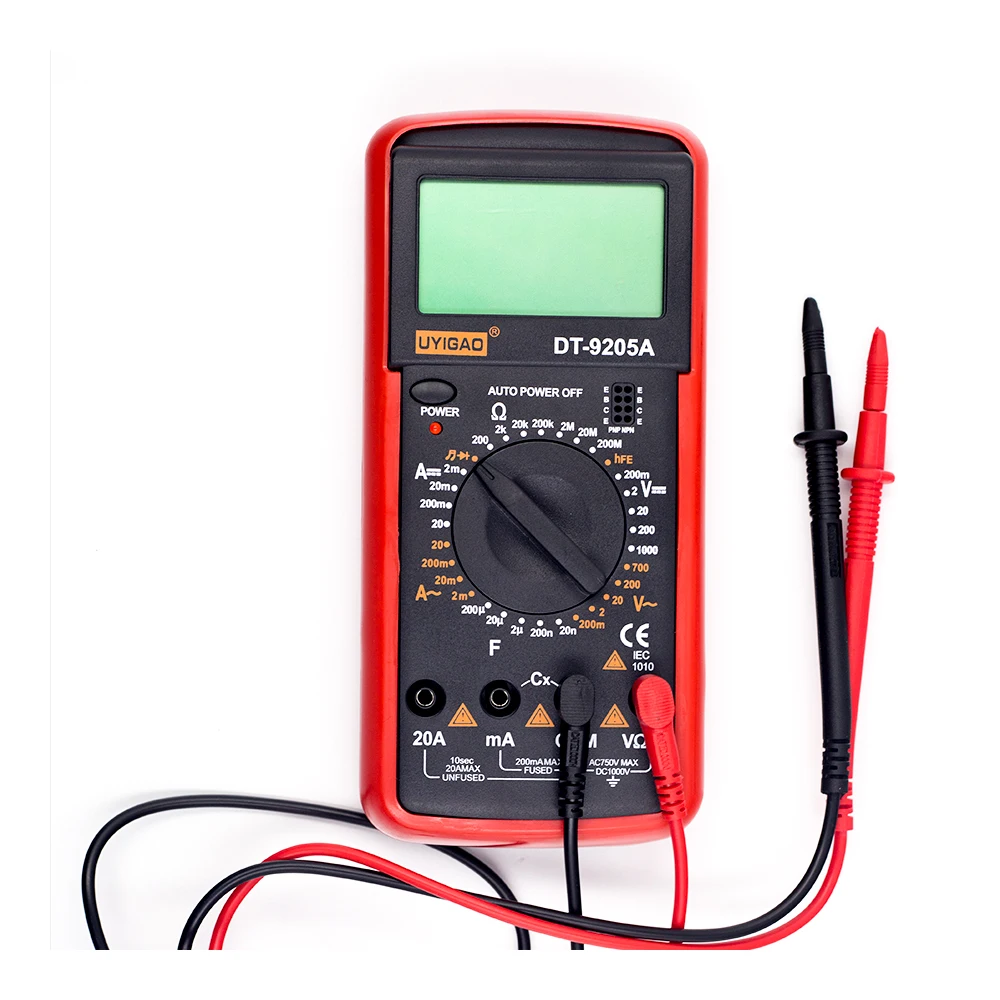 DT9205A Digital Multimeter AC/DC Transistor Tester Electrical NCV Test ...