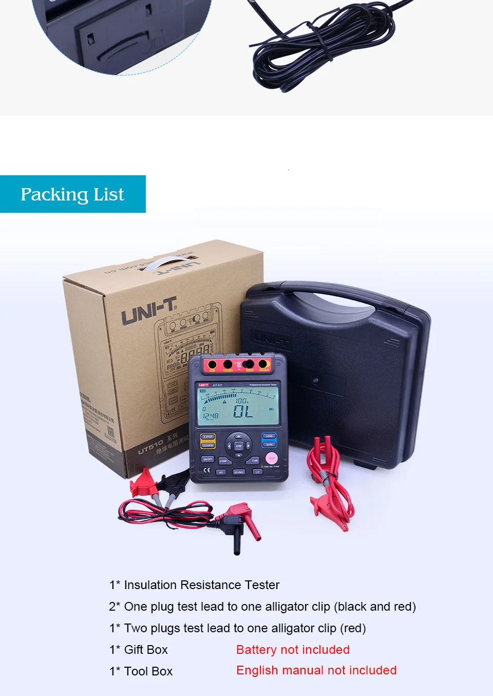 Uni-t Ut511 Digital Insulation Resistance Testers Meter Megohmmeter Low ...