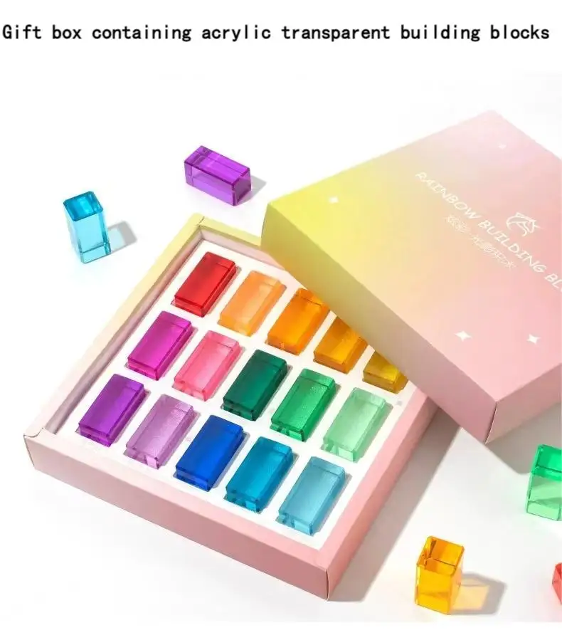 Wholesale Rainbow Translucent Acrylic Rectangular Building Block Set ...