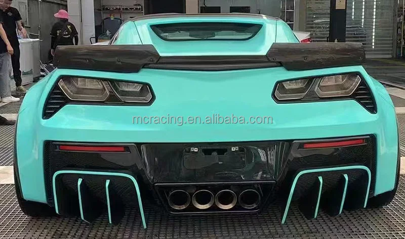 Carbon Fiber Rear Diffuser For Corvette C7 14-19 Carbon Fiber Rear ...
