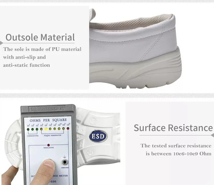 Cleanroom Esd Antistatic White Steel Toe Waterproof Cleanroom Work Esd ...