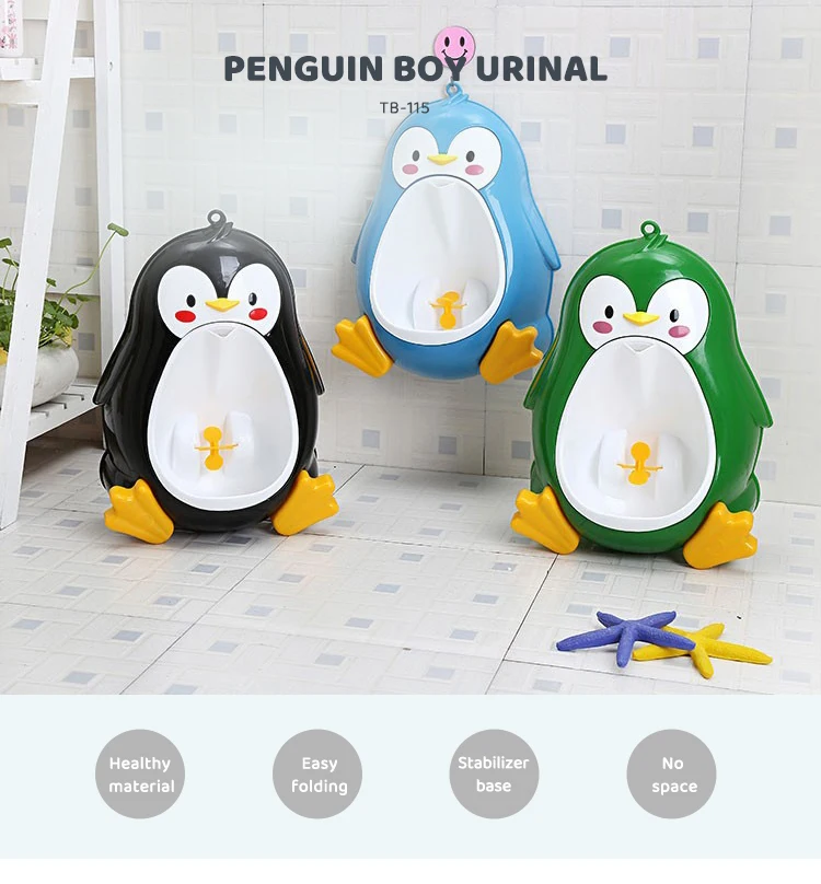 Penguin Potty Training Wall-mounted Urinal For Boys With Funny Aiming ...