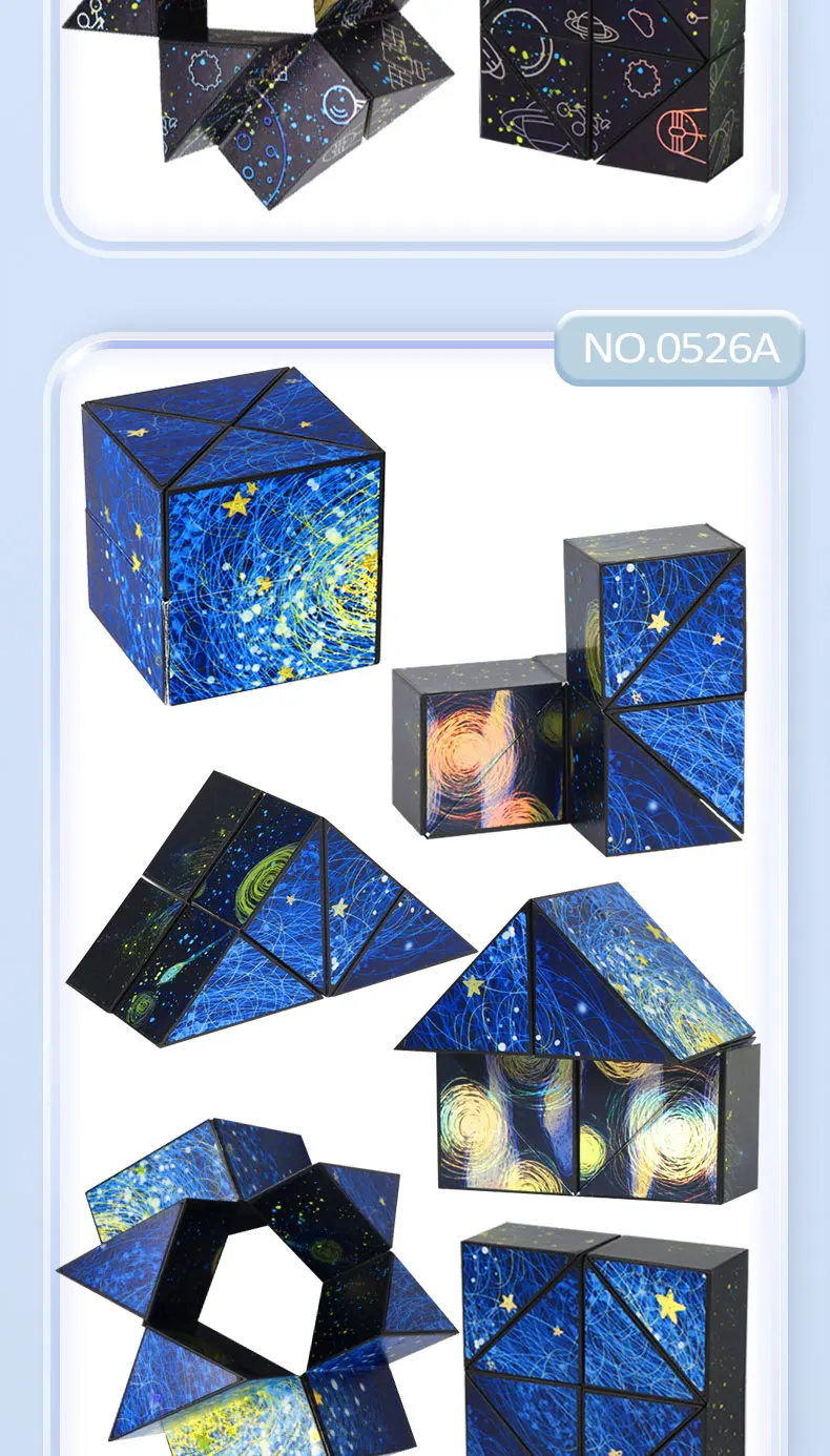 Star Sequin Folding Shape Shifting Box Infinity Cube Toy Patial ...