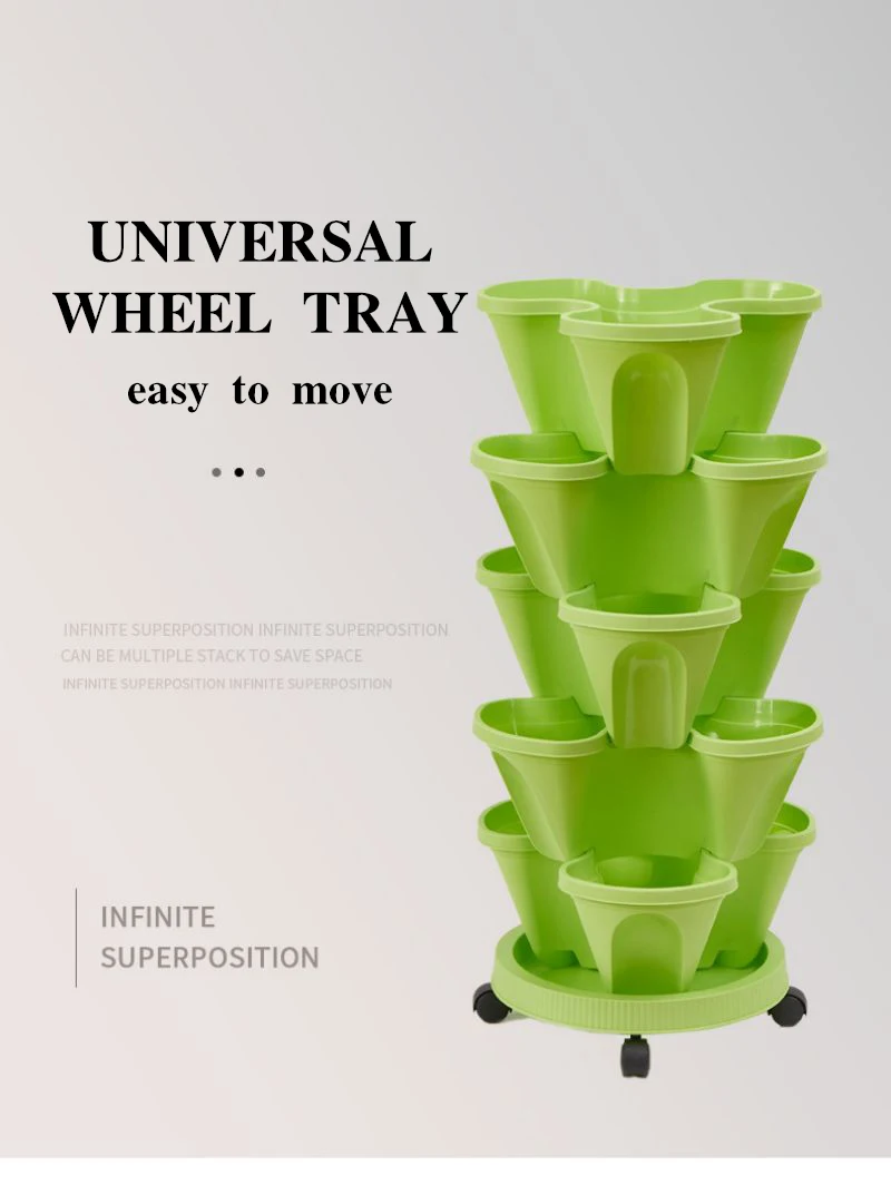 Stand Stacking Planters Strawberry Planting Pots Garden Farming 6 Tier ...