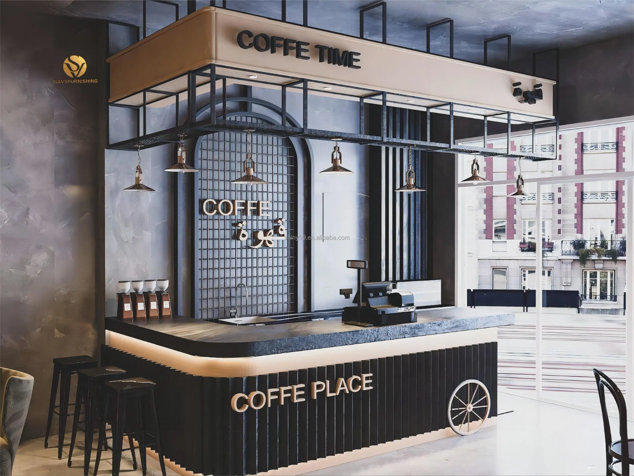 Custom Made Coffee Kiosk Pastry Display Counter Bakery Shop Counter ...