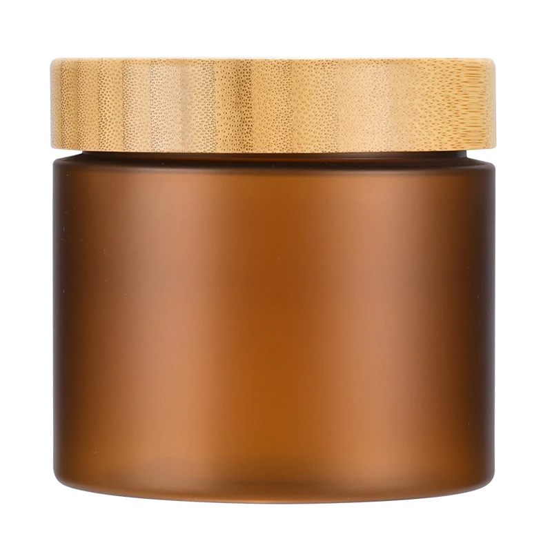Custom Logo 150g-500g PET Jars with Bamboo Lid for Cosmetics